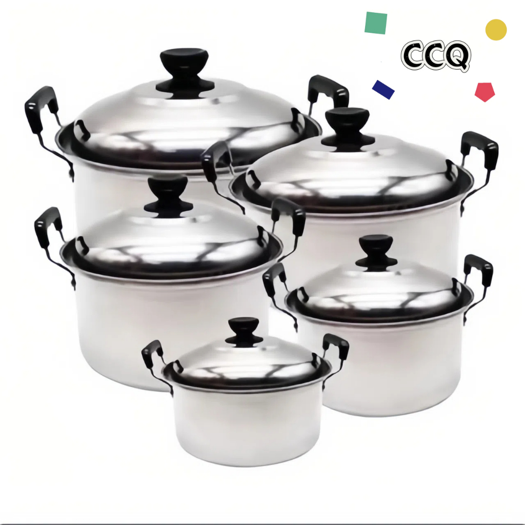 CCQ 5pcs/set Stew Pots Stainless Steel Pot H-05 Stainless Cookware Set ...