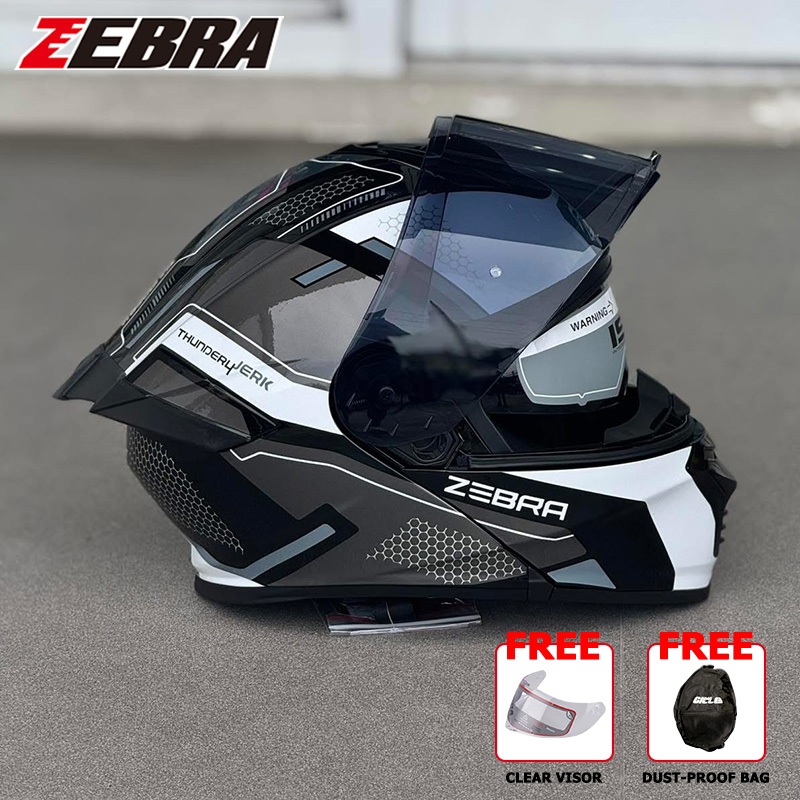 ZEBRA A113 full face modular helmet motorcycle dual visors for woman ...