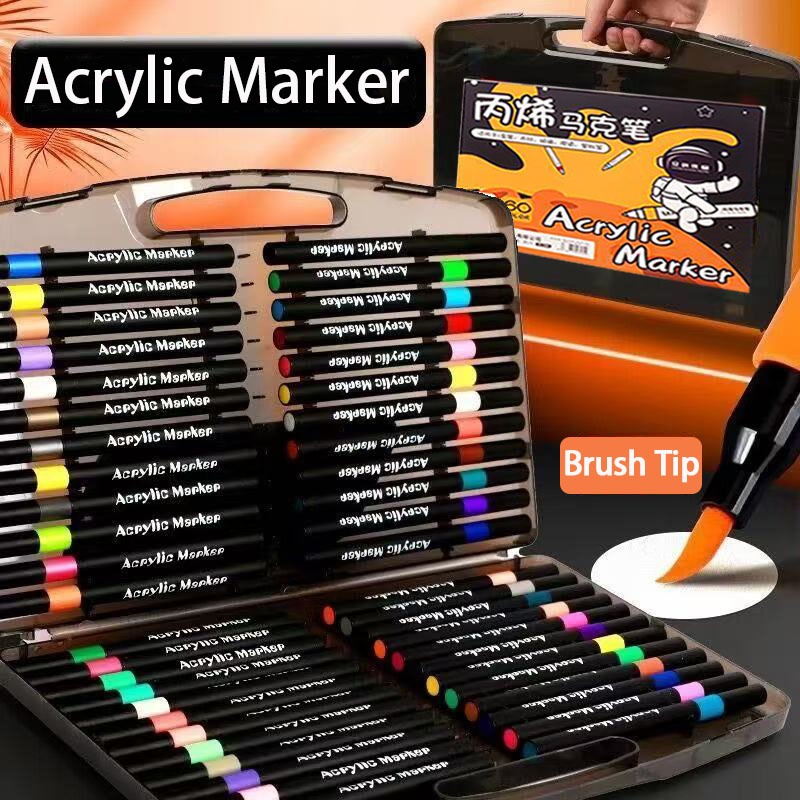 80 Colors Acrylic Marker Pen Coloring Set Highlighter Pen Colored Pen ...
