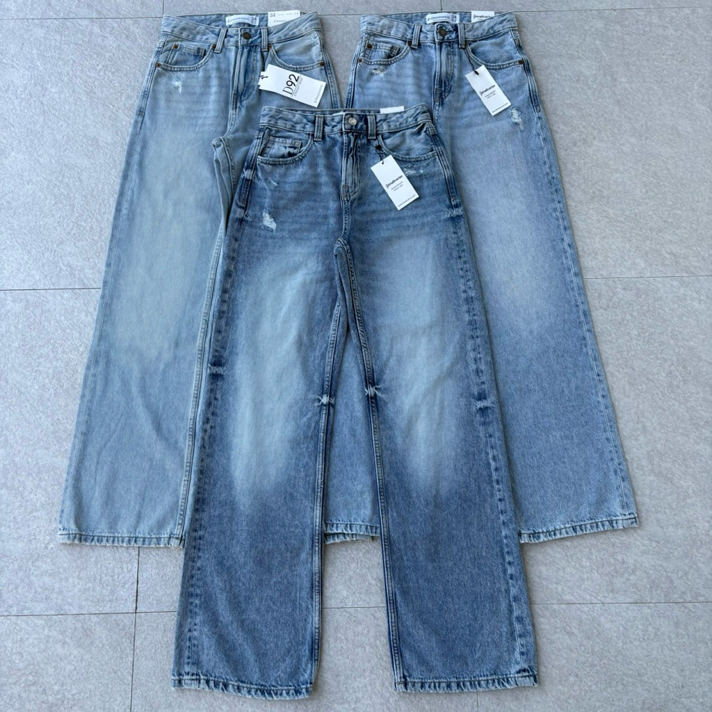 STRADI UltraHighwaist ThickDenim D92 StraightCut WideLeg Pants | Shopee ...