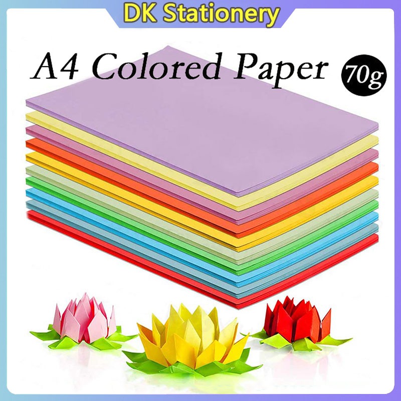 100 Sheets Colored Paper Folding Origami Paper Double Sided Color A4 ...