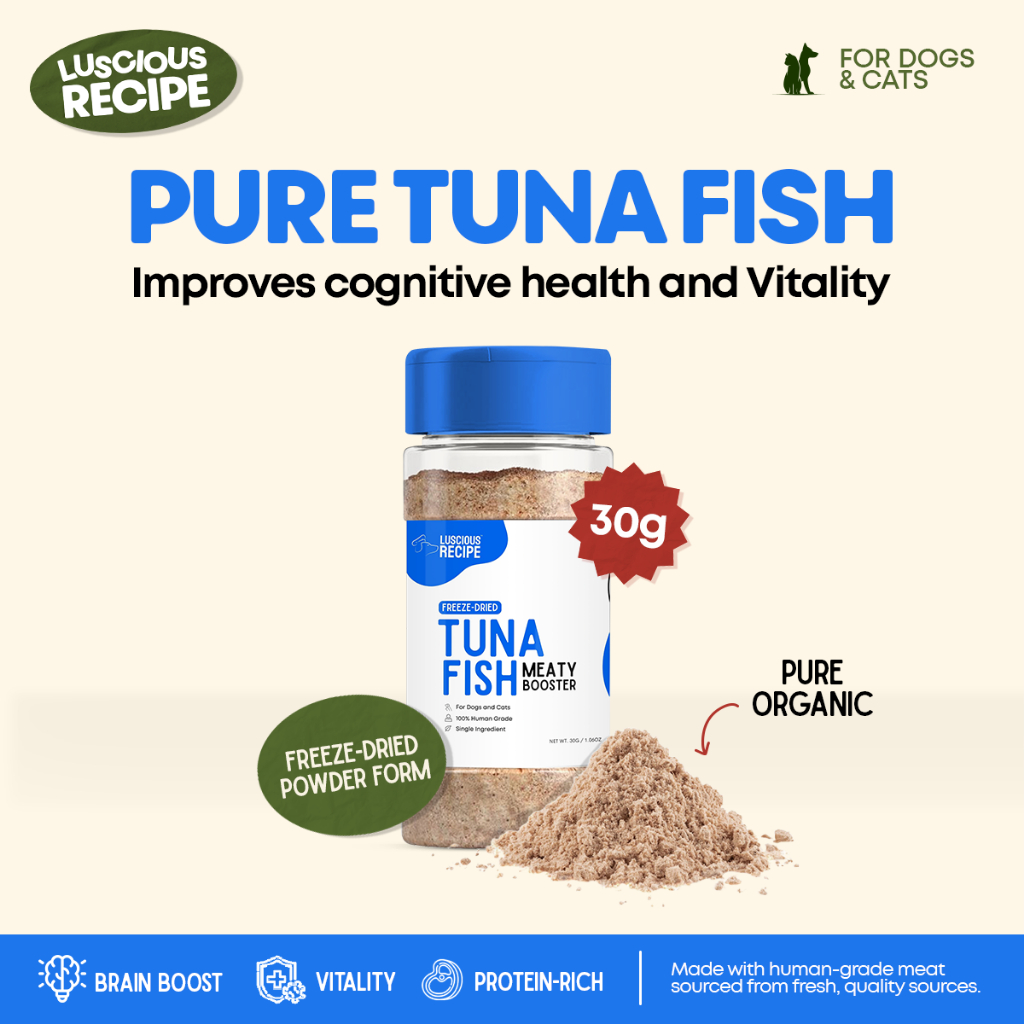 Luscious Recipe Freeze Dried Tuna Fish Powder Appetite Booster Organic ...