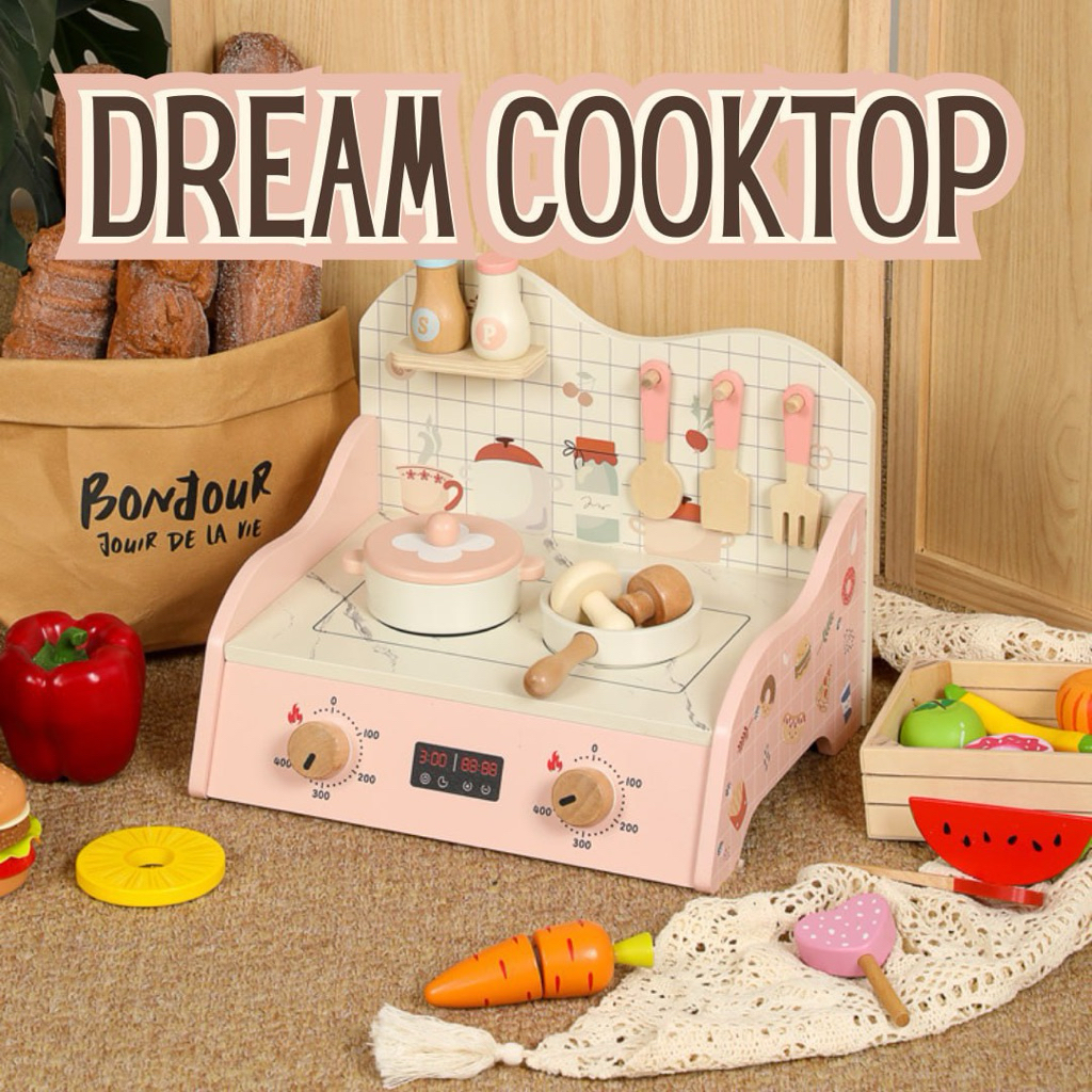 One Elephant Wooden Dream Cooktop Pretend Play Toys Cooking set Pots ...