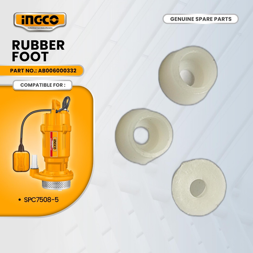 INGCO AB006000332 Rubber Foot for SPC7508-5 Submersible Pump 750W(1.0HP ...