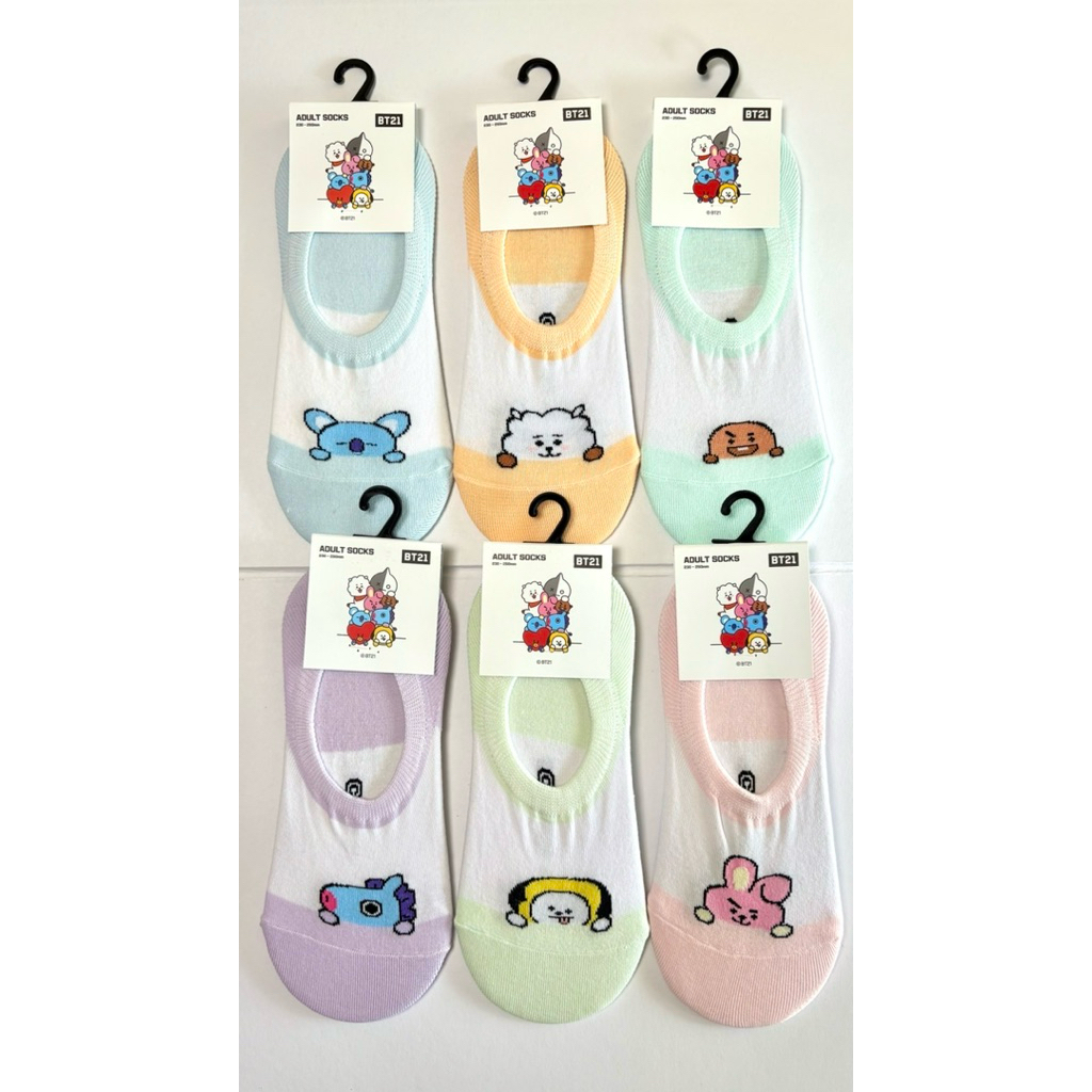 BT21 Official Socks – Cute Character Low-Cut Invisible Ankle Socks ...