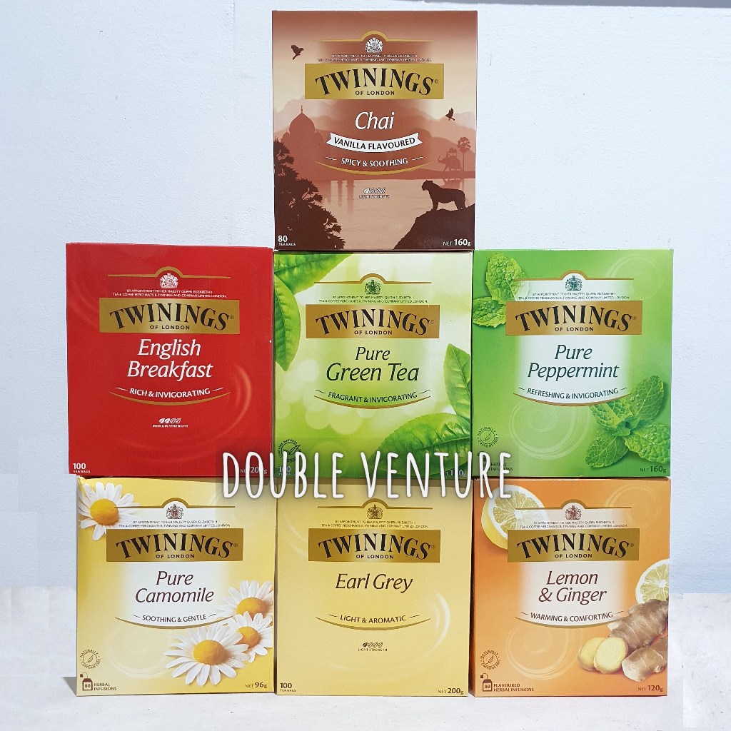 Twinings of London Tea 80pk/100pk (Pure Green Tea, Pure Peppermint ...