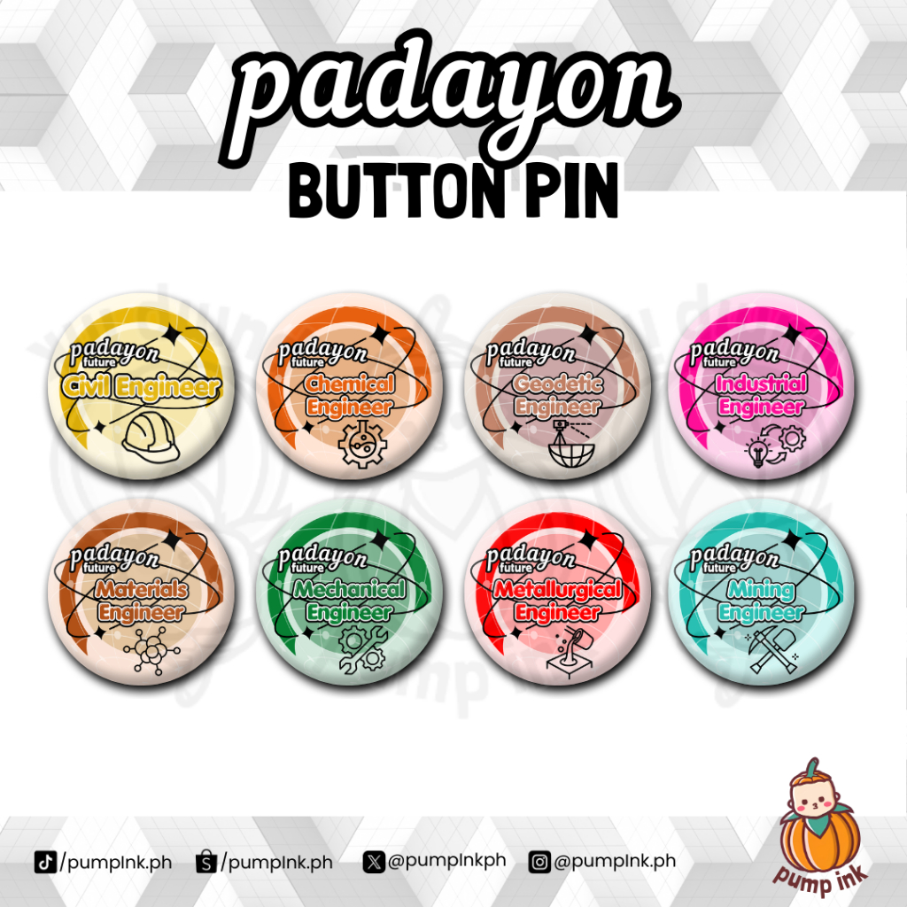 [Pump Ink PH] PADAYON ENGINEERING Badge Button Pin | University Program College Degree | Shopee ...