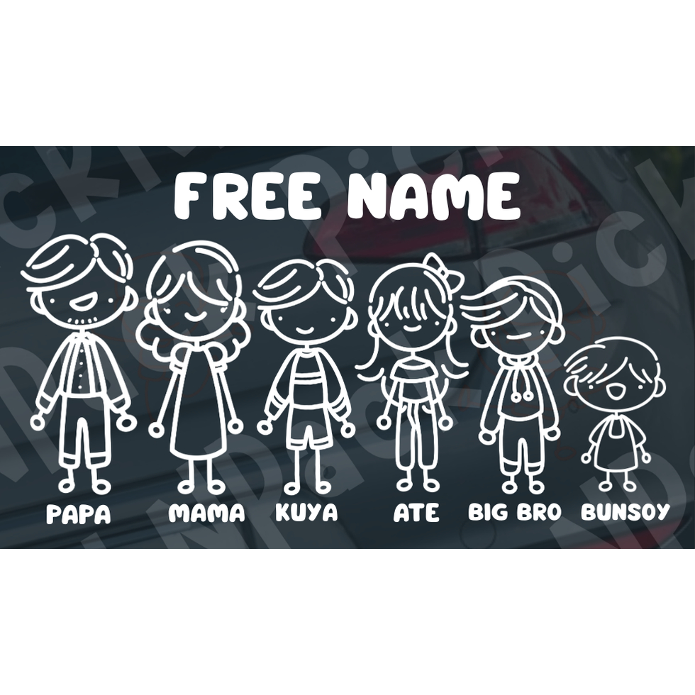 Customize Name Family Car Decal for Car/Ebike/Motorycyle |PRE ORDER/ NO ...