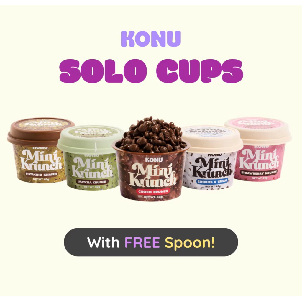 KONU MINI KRUNCH Solo Cups 60g with FREE SPOON & ANTI LEAK SEAL ...