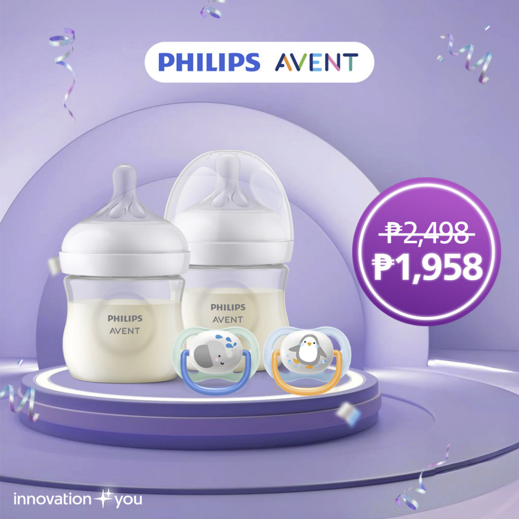 Philips AVENT 4oz Natural Response Baby Bottle Blue Bundle | Shopee ...