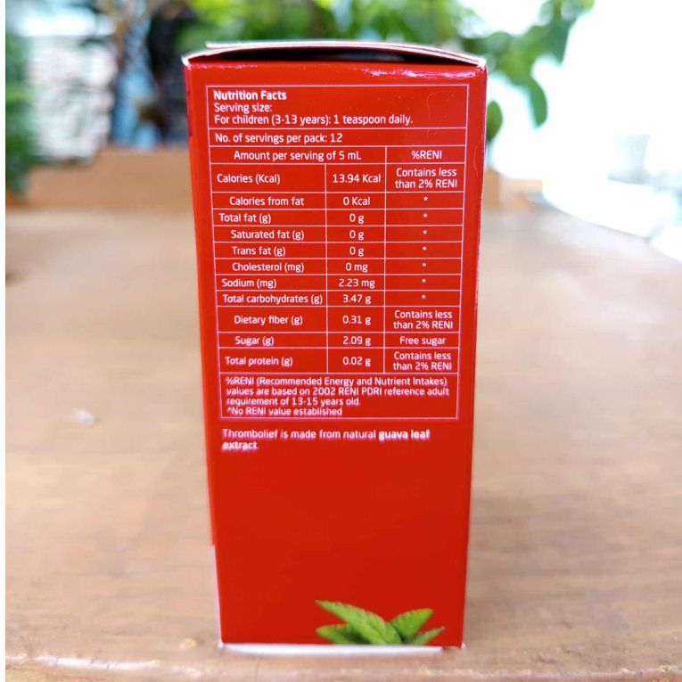 Thrombolief Guava Extract Food Supplement Syrup 60mL | Shopee Philippines