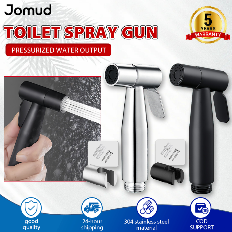 【Jomud】Stainless Steel Bidet Spray Set with Hose - Heavy Duty Black ...