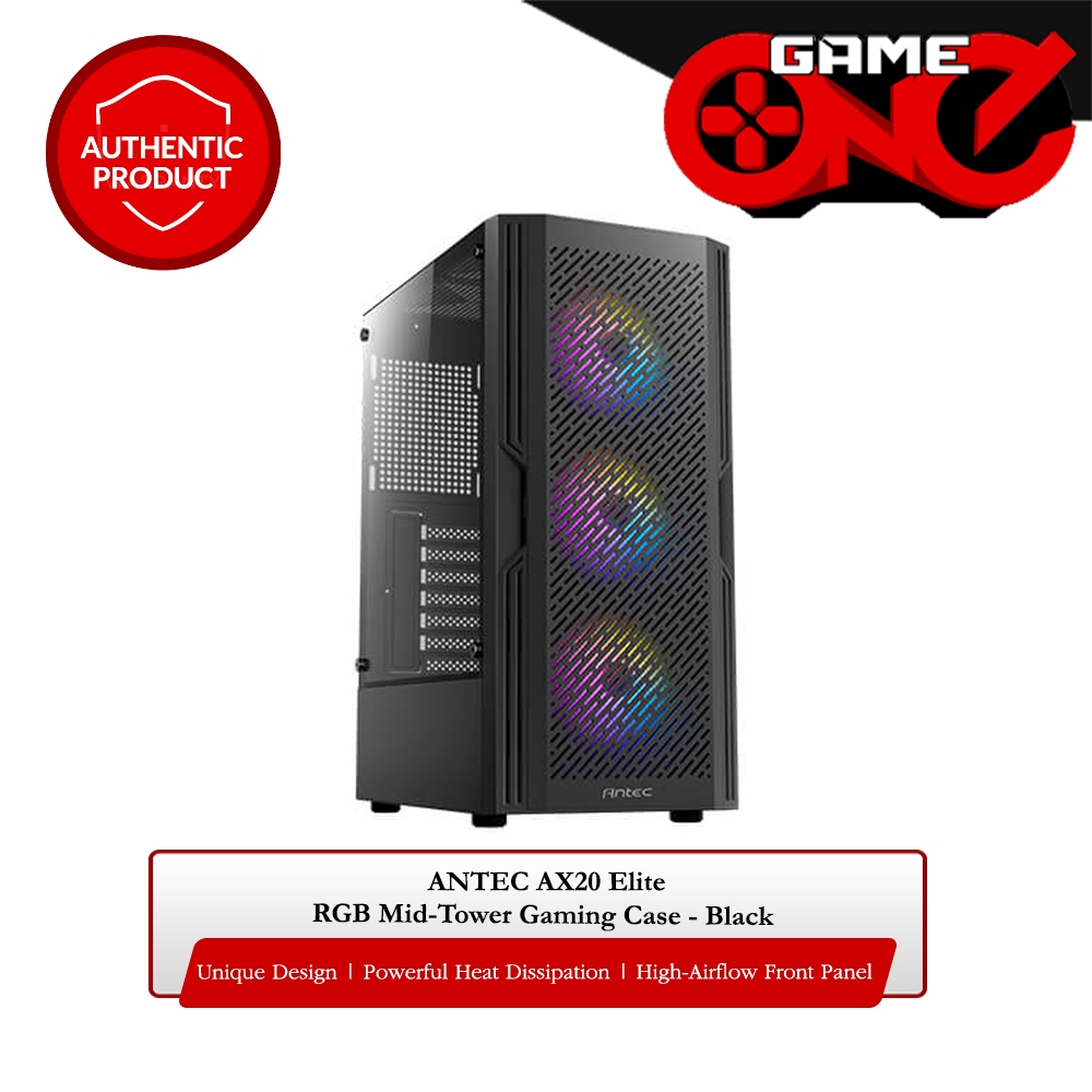 Antec AX20 Elite RGB Mid-Tower Gaming PC Case - Black | Shopee Philippines
