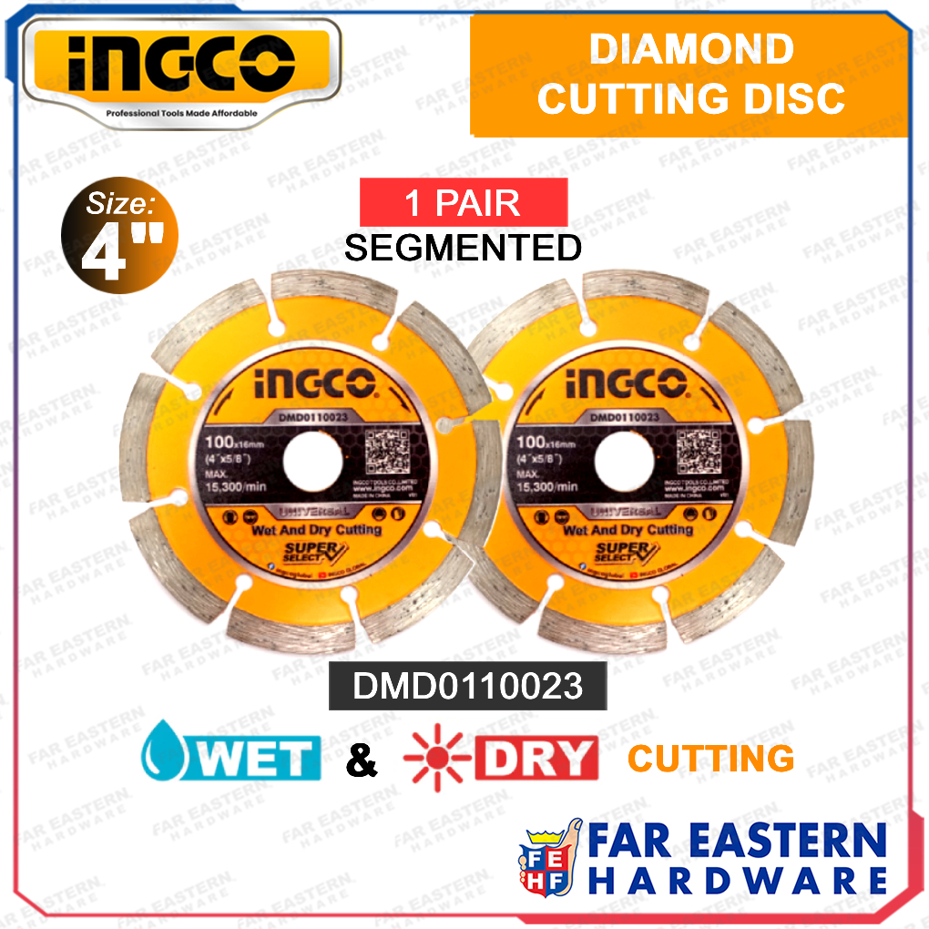 INGCO Diamond Cutting Disc 4" 1 PAIR DMD0110023 INAC | Shopee Philippines