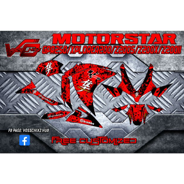 MotorStar Xplorer,Z200s,Z200ii,Z200x,GPR250 Full Body Sticker Decals ...