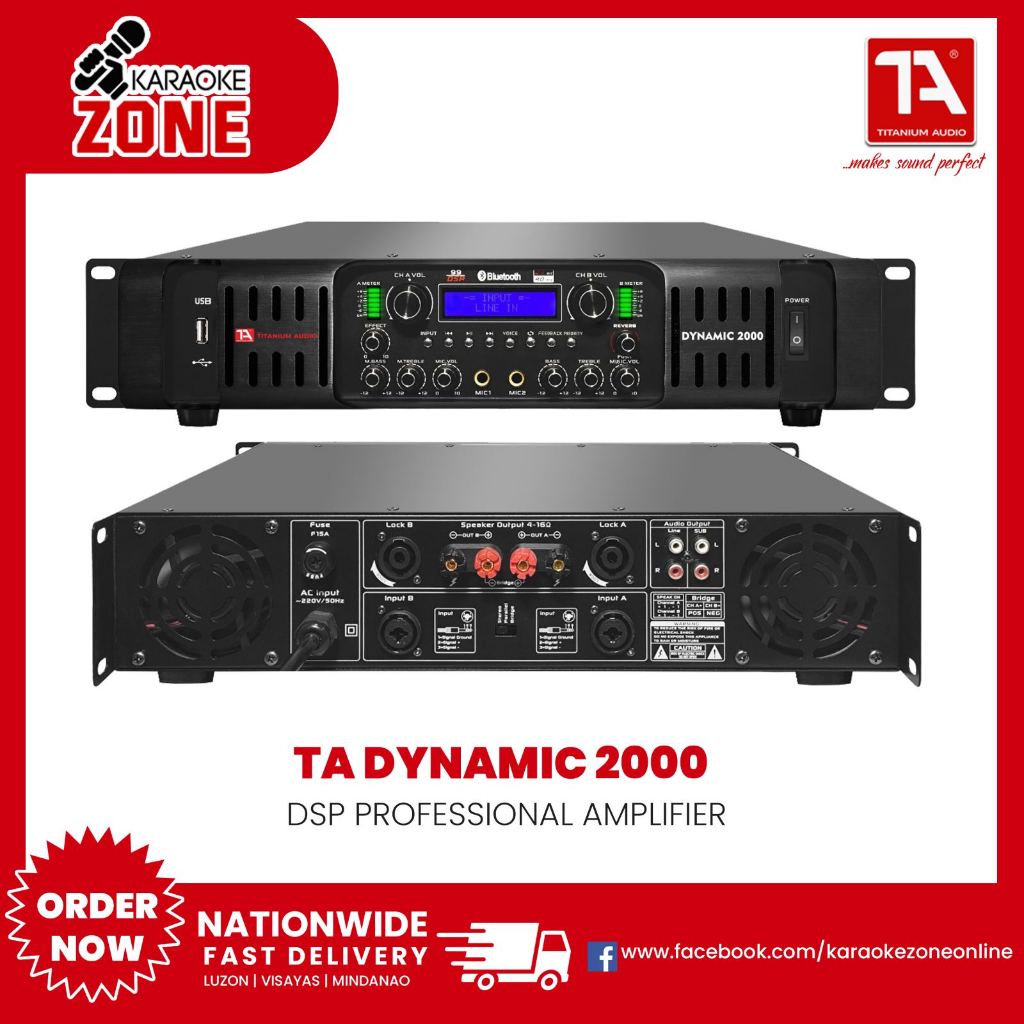 Titanium Audio Dynamic 2000 / DSP Professional Amplifier / TA Dynamic 2000 / Karaoke Amplifier ...