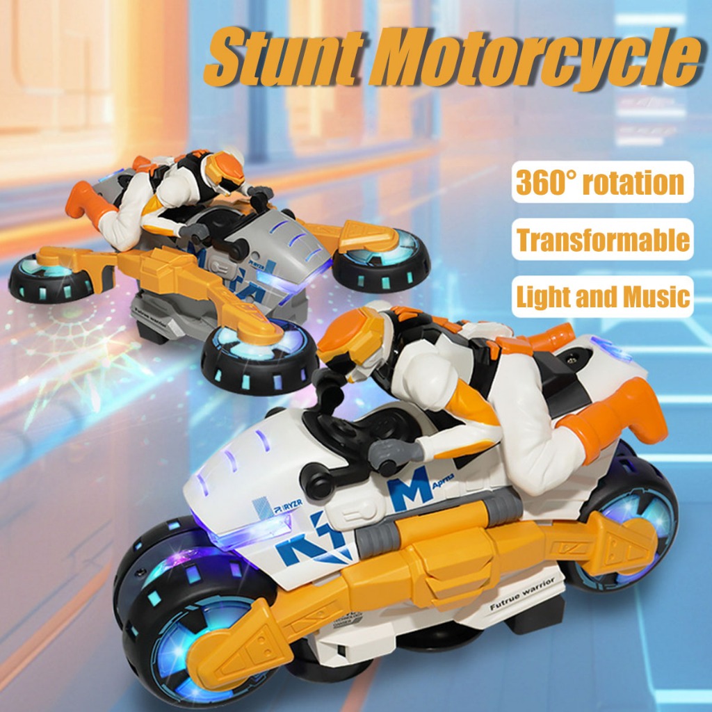 Electric Stunt Motorcycle Toys Transformation Electric Music Lighting ...