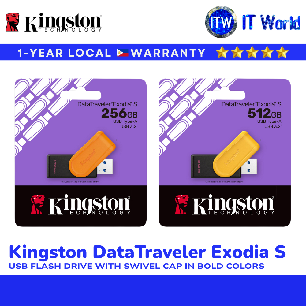 Kingston DataTraveler Exodia S | USB 3.2 Gen 1 / 256GB-512GB / Swivel ...