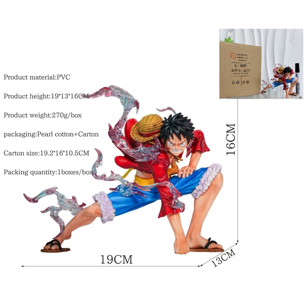 JT-053-054 One Piece Luffy Monkey D. Luffy Gear 5 Nika Luffy Squat ...