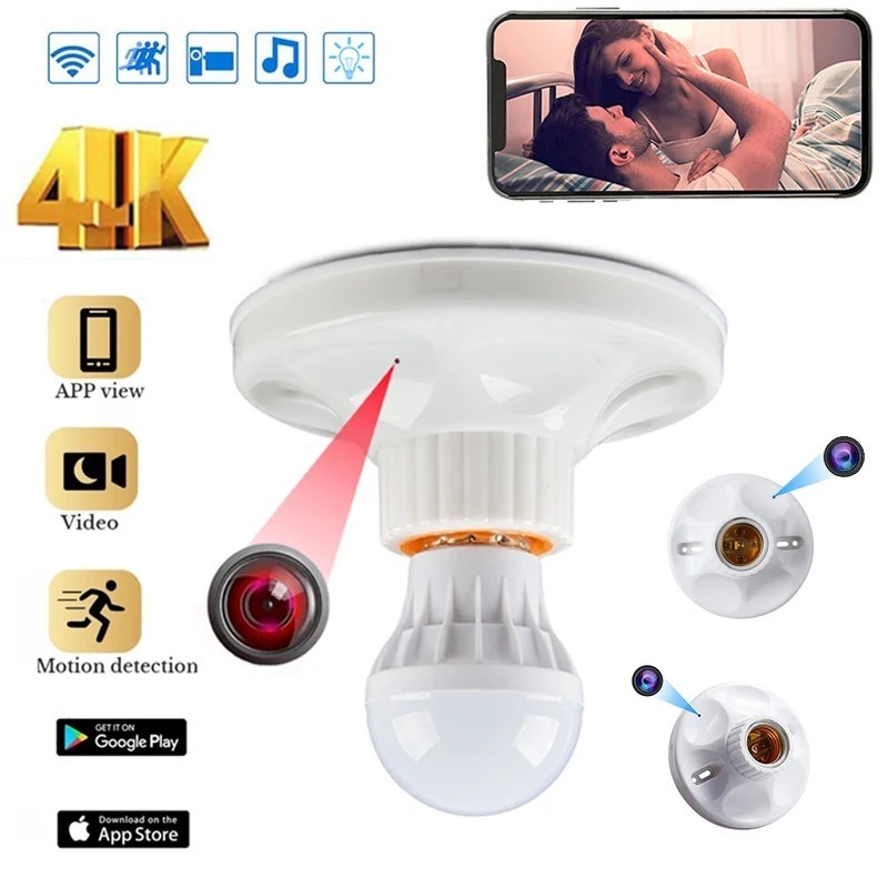 1080P HD Hidden Camera Camouflage E27 Lamp Holder WiFi Connected Spy ...