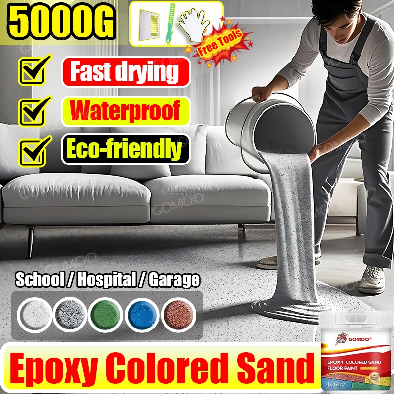 GOMOO Floor Paint Epoxy Flooring Paint Marble 5000g Epoxy Colored Sand ...