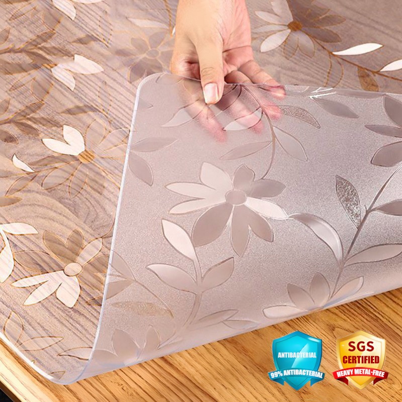 Customized PVC transparent embossed tablecloth waterproof and oil ...