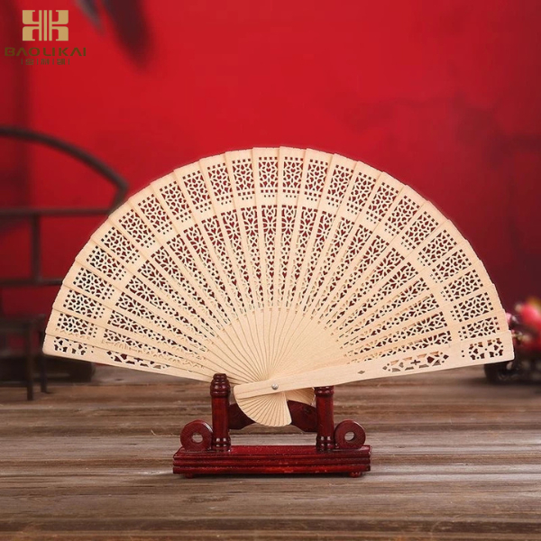 (Amara) Wooden scented fan Chinese style gift fan hollow craft full ...