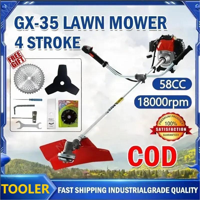 GX35 4 STROKE Grass Cutter Trimmer Lawn Mower Gasoline Cordless Grass ...
