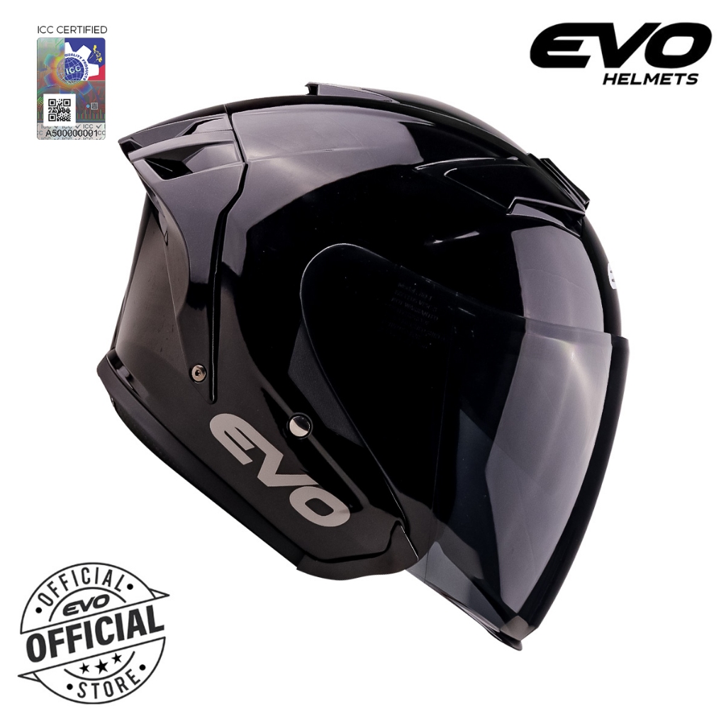 EVO TR-X Plain Half Face Dual Visor Motorcycle Helmet With Free Clear Lens | Shopee Philippines