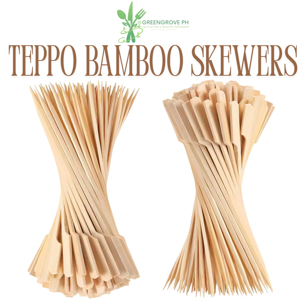200pcs Bamboo Teppo Skewers 9cm,15cm,20cm,25cm Disposable BBQ, Burger ...
