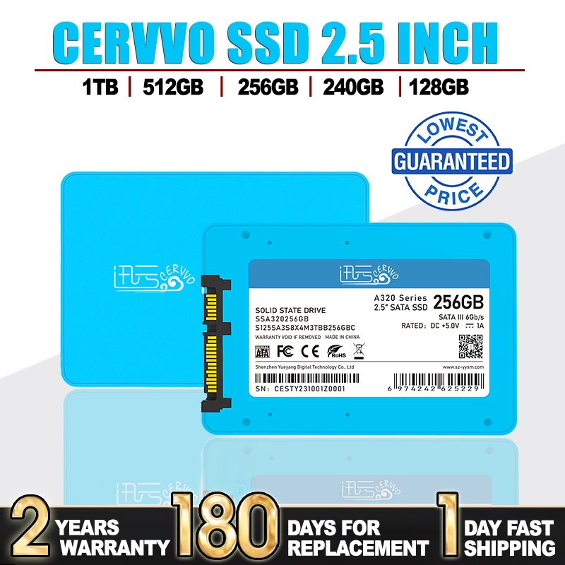 CERVVO SSD 128GB/256GB/512GB/1TB | 2.5" SATA III Internal Solid State ...