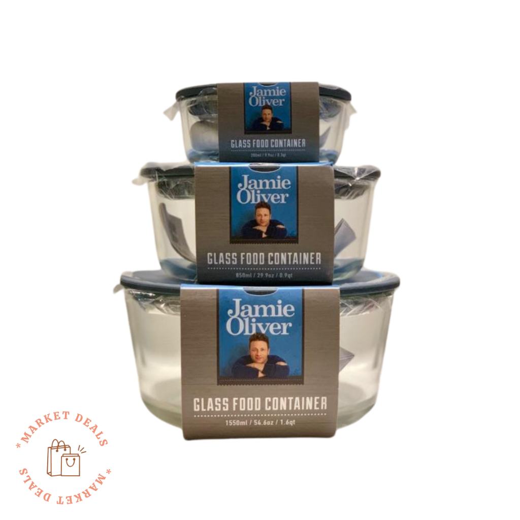 Jamie Oliver Glass Food Container 1550ml & 850ml, | Shopee Philippines