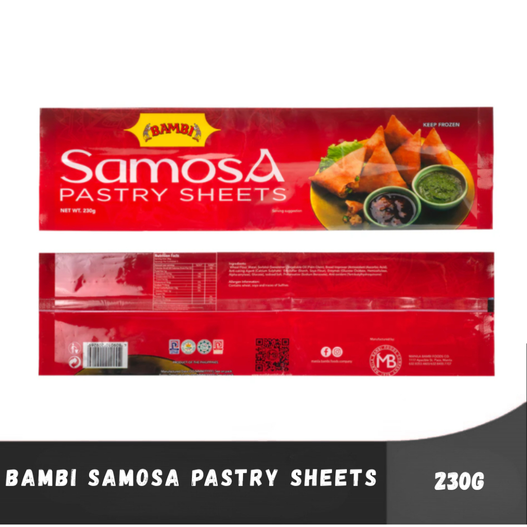 (2 Packs) - Bambi Samosa Pastry Sheets - 230g 12" x 3" | Shopee Philippines