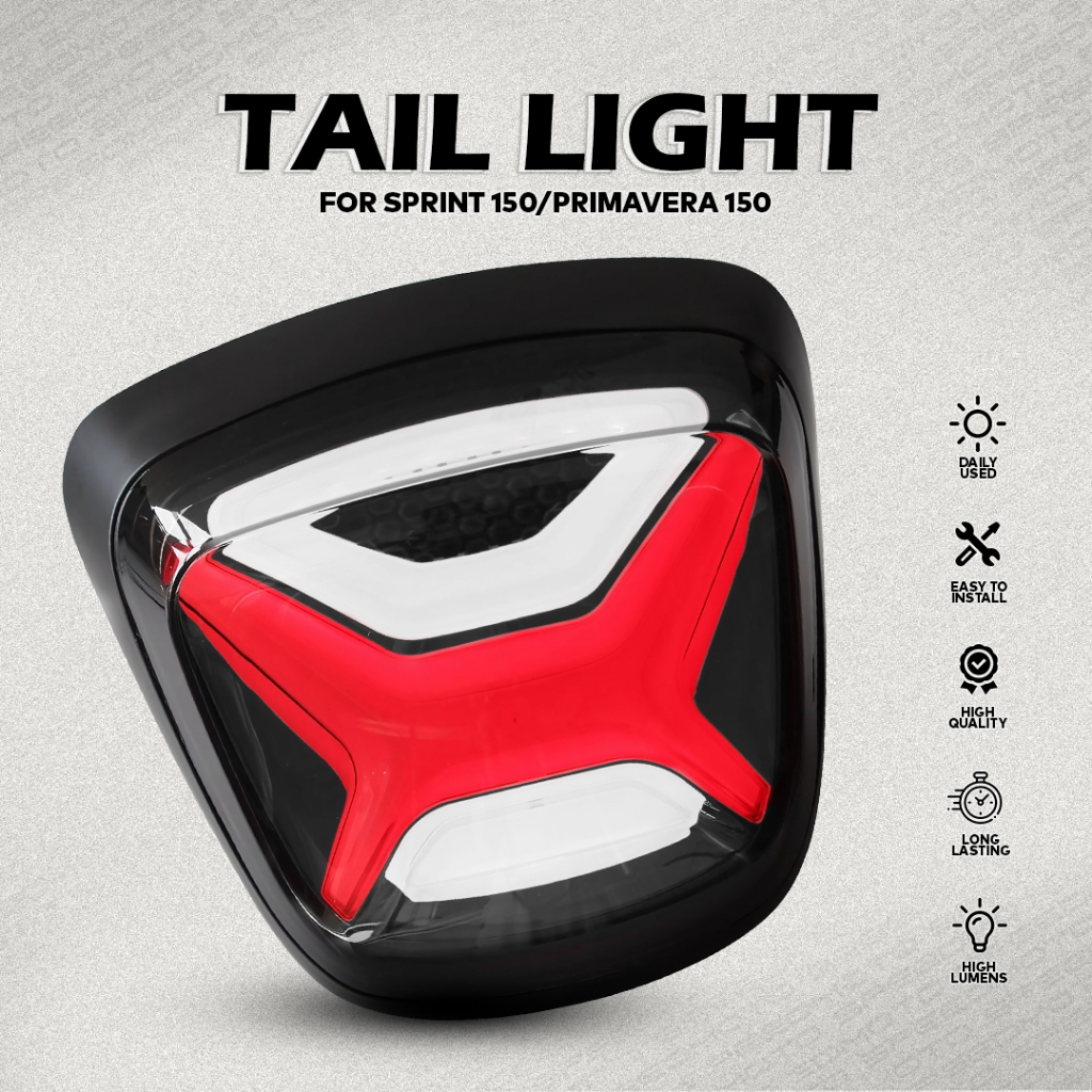 VESPA SPRINT 150 / PRIMAVERA 150 TAIL LIGHT ASSY CLEAR LENS REAR TAIL ...