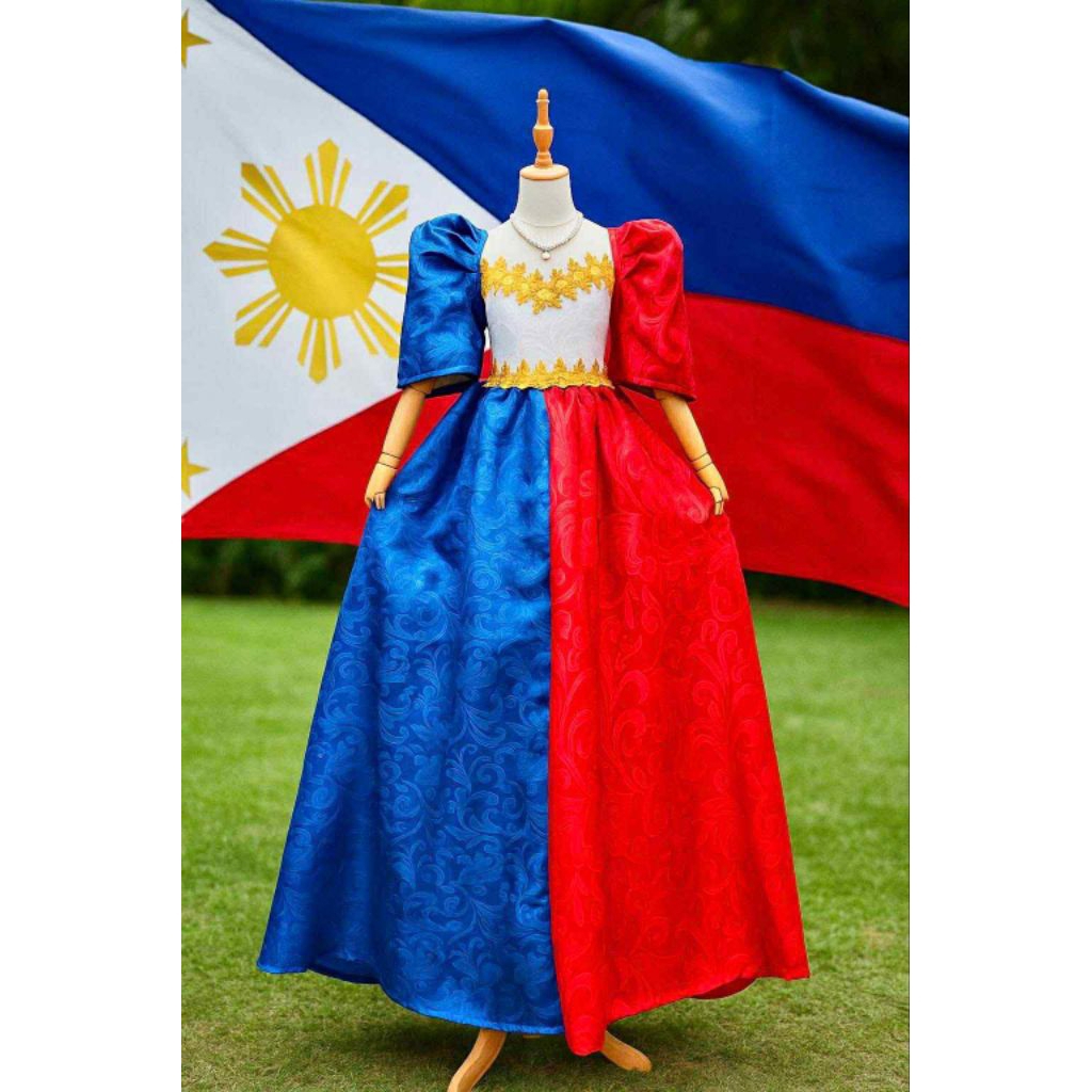 FILIPINIANA/SAGALA GOWN WITH DETACHEABLE SLEEVES FOR KIDS (4-9 YRS OLD ...