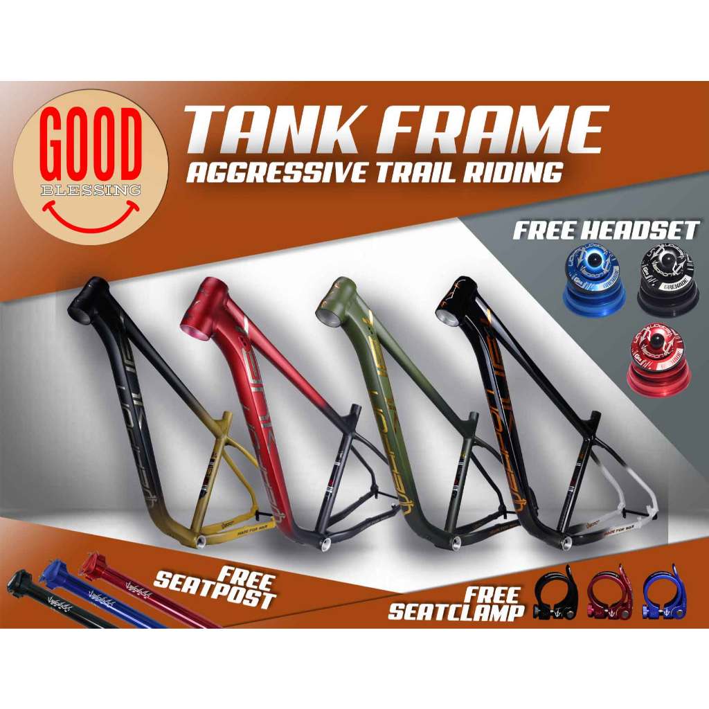 Frame Weapon TANK Trail Frame Thru Axle NON Boost AL6069 SOLID WITH ...