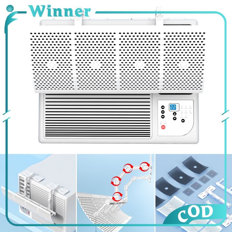 Adjustable AC Deflector 4 Leaf Design Window Aircon Wind Blocker Energy ...