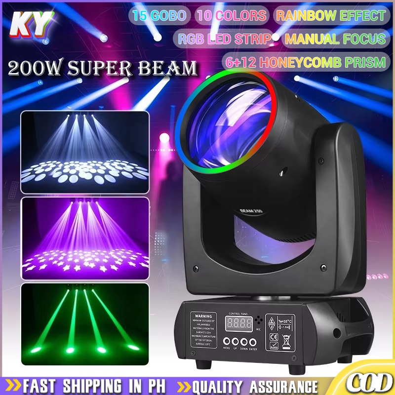 KAIY 200W Powerful Focus Beam Moving Head Beam Light with 15 Gobo ...