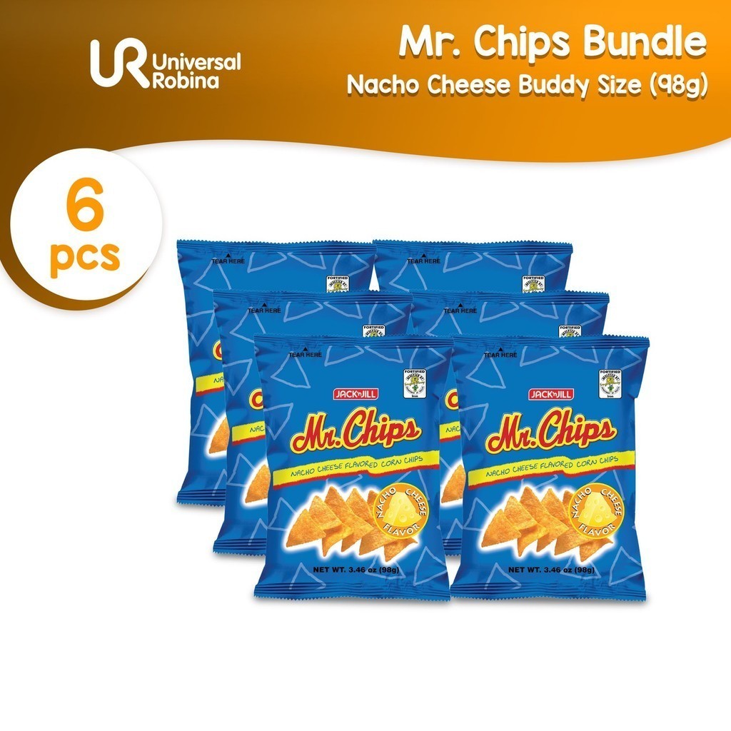 (6 PIECES) Mr. Chips Nacho Cheese Flavored Corn Chips 24g | Shopee ...