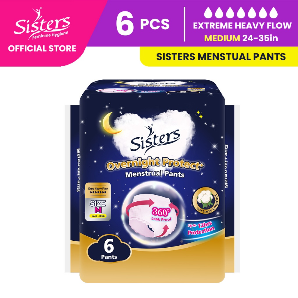 Sisters Overnight Menstrual Pants Medium 6's | Shopee Philippines
