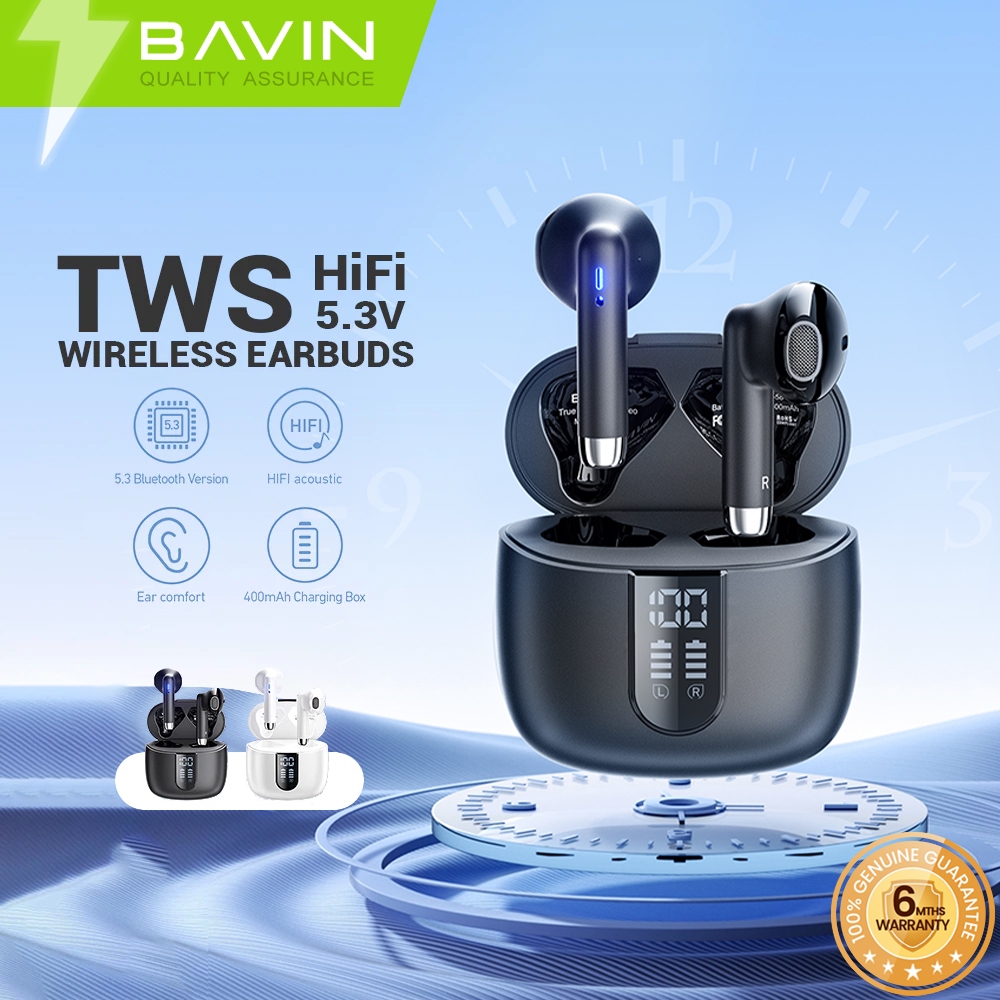 BAVIN BA58 HiFi Wireless Bluetooth Stereo Sounds Earphone Earbuds W ...