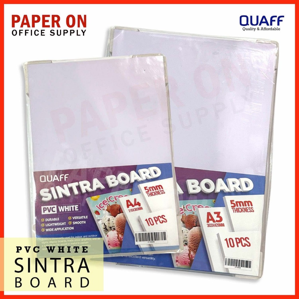 QUAFF SINTRA Board PVC White A4 & A3 Size (5MM) 10 sheets | Shopee ...
