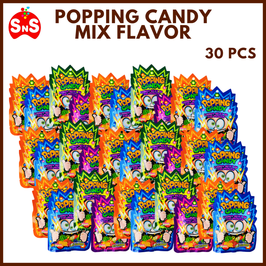 30 Pcs Popping Candy Mix Flavor With Random Sticker And Crystal Popping ...
