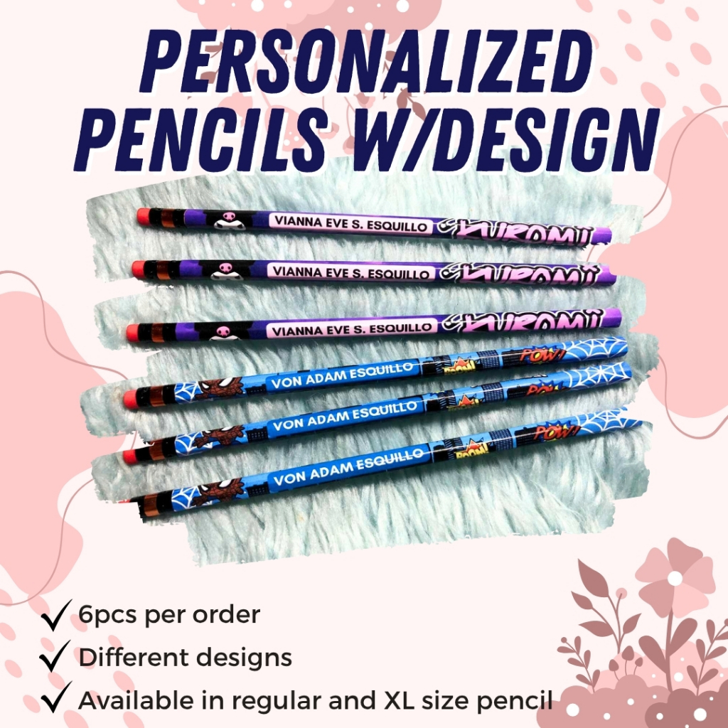 Personalized Pencils with Name and Design 6pcs and 12 pcs per order ...