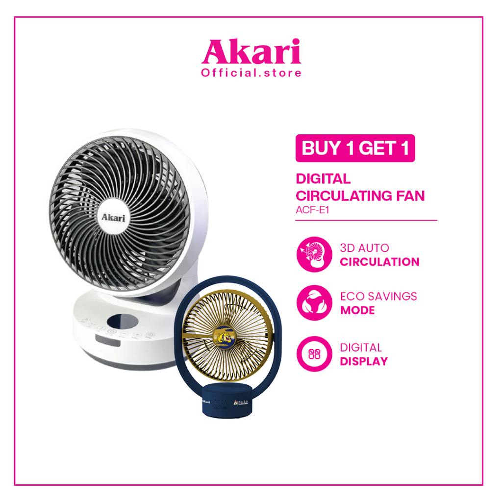 Akari Digital Circulating Fan (ACF-E1) + FREE UAAP Elliptical Fan ...
