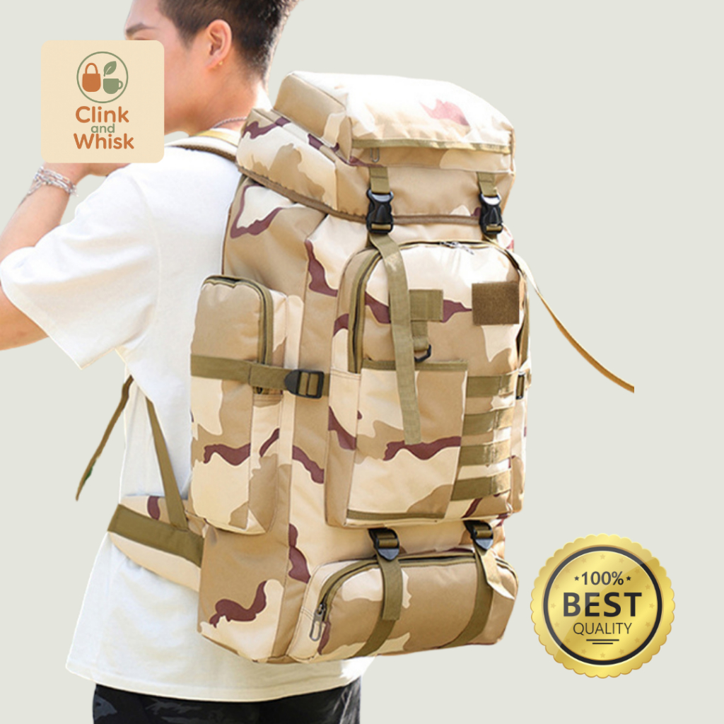 80L Hiking Backpack Waterproof Outdoor Rucksack Travel Bag for Camping ...