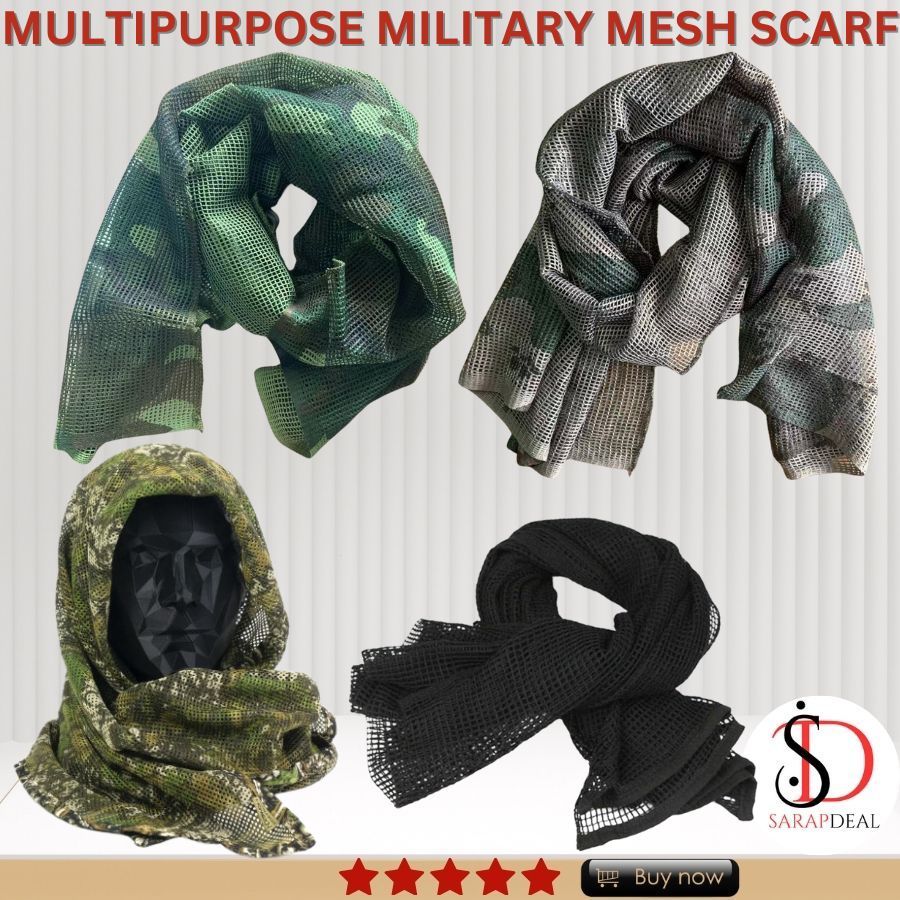 MULTIPURPOSE TACTICAL MILITARY MESH SCARF/SHAWL 50cm*160cm | Shopee ...