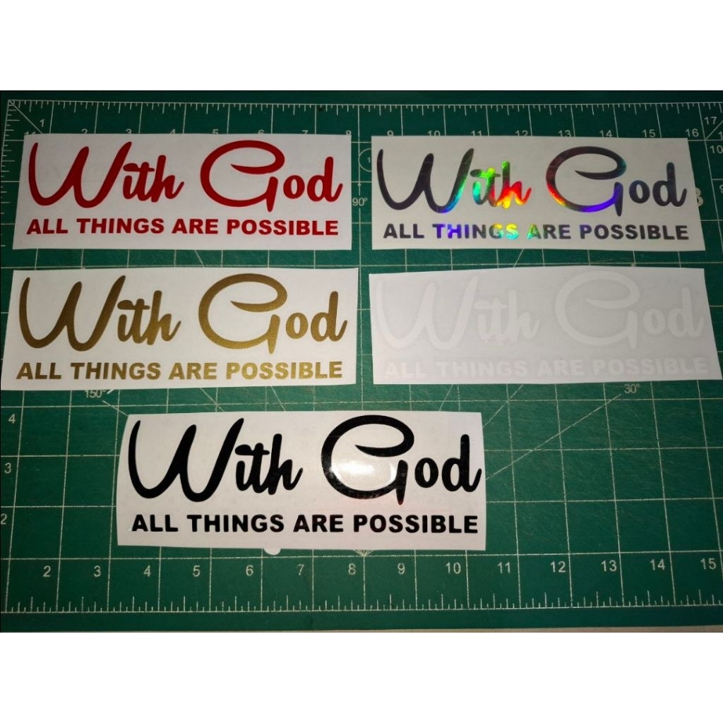 With God All Things are Possible For Motorcycles And Automobile Vinyl ...