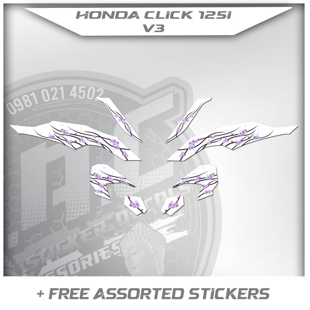 Honda Click 125i V3/V4 Sticker Decals Sakura 2025 | Shopee Philippines