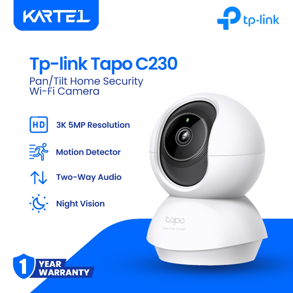 TP-LINK TAPO C230 3K 5MP QHD Pan/Tilt AI Home Security WiFi Indoor IP ...